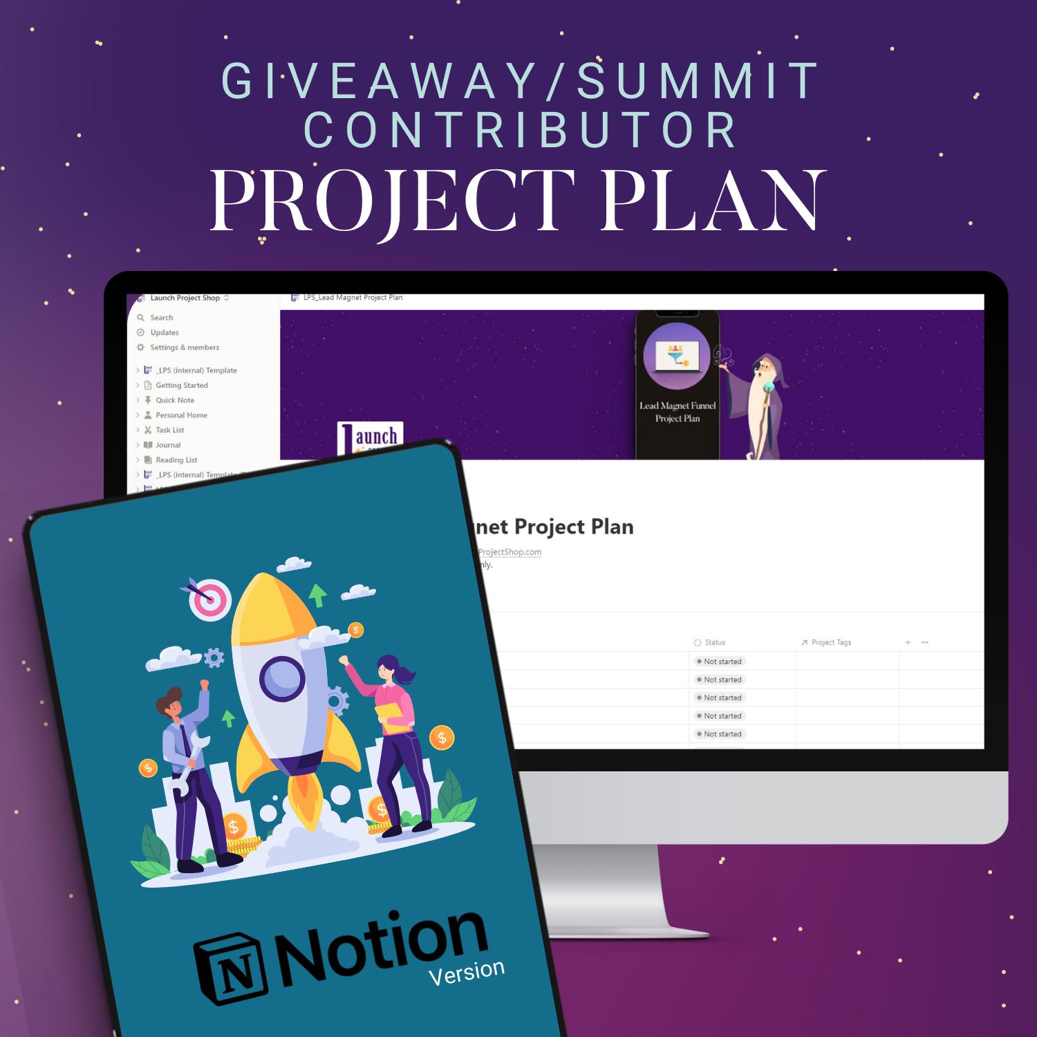 Notion - Giveaway/ Summit Contributor Funnel Project Template – Launch ...