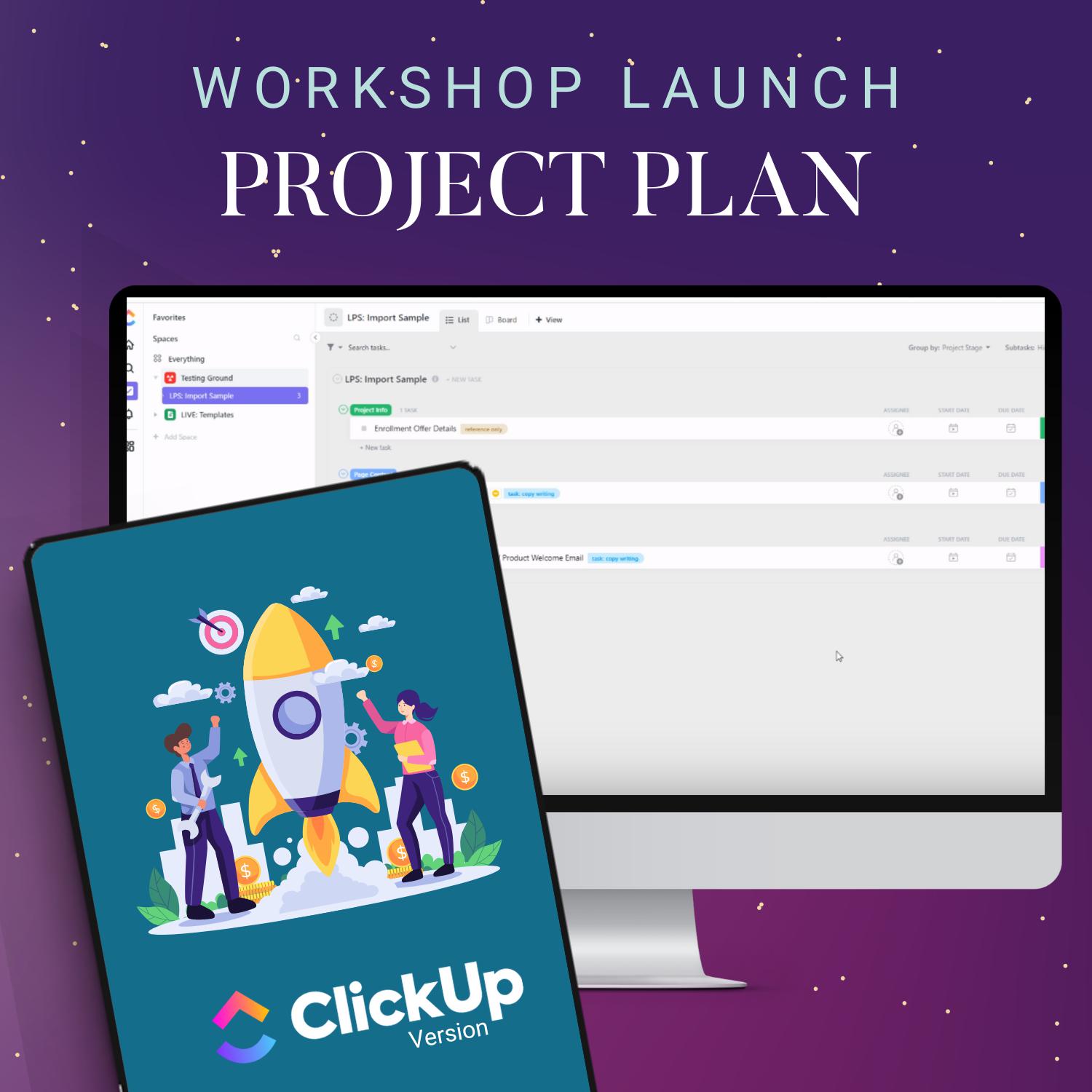 ClickUp - Workshop Launch Project Template – Launch Project Shop